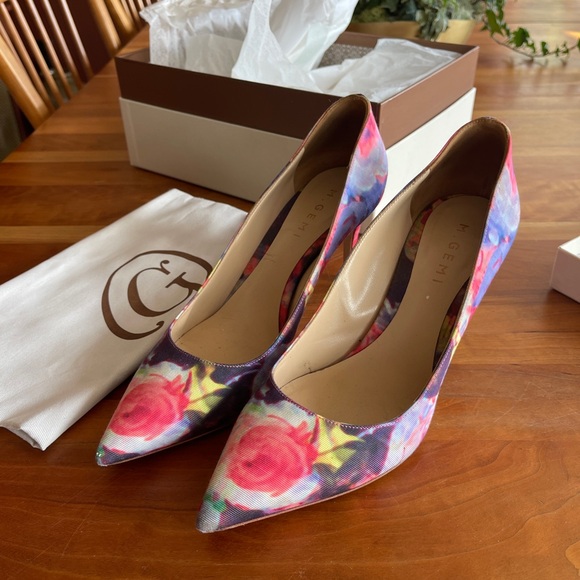 M. Gemi | Shoes | M Gemi Pink And Purple Floral Heels | Poshmark